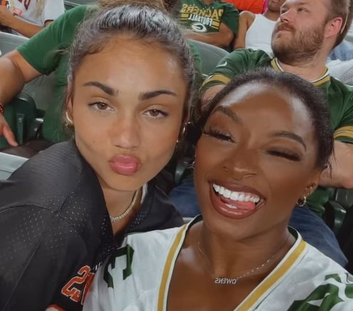 Simone Biles Decked Out in Sexy Packers Outfit at Packers Preseason ...