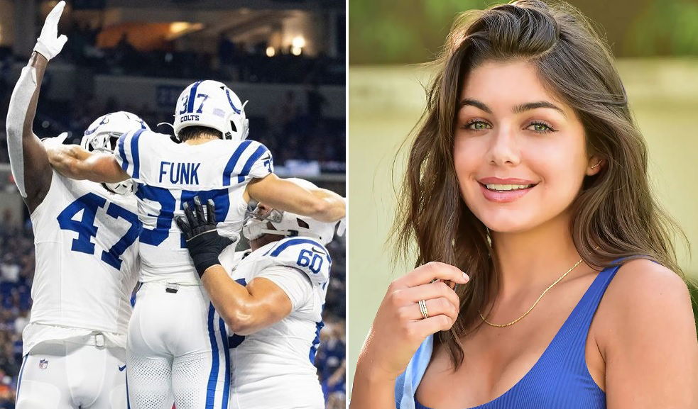 Jake Funk Gets Kiss From Bachelor Alumni at Colts Opener - TMSPN
