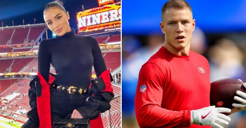 Christian McCaffrey Celebrates Niners Win With Fiancée Olivia Culpo - TMSPN