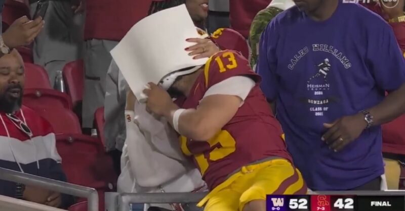 Caleb Williams Crying in his Mother's Arm Following Loss Goes Viral - TMSPN