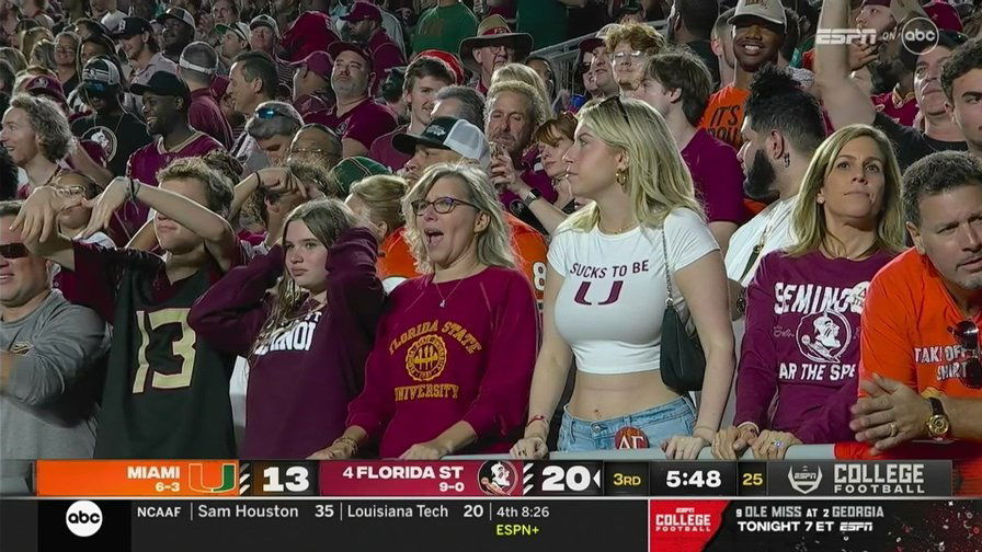 Florida State Fan Goes Viral For Her Shirt in Rivalry Against ...