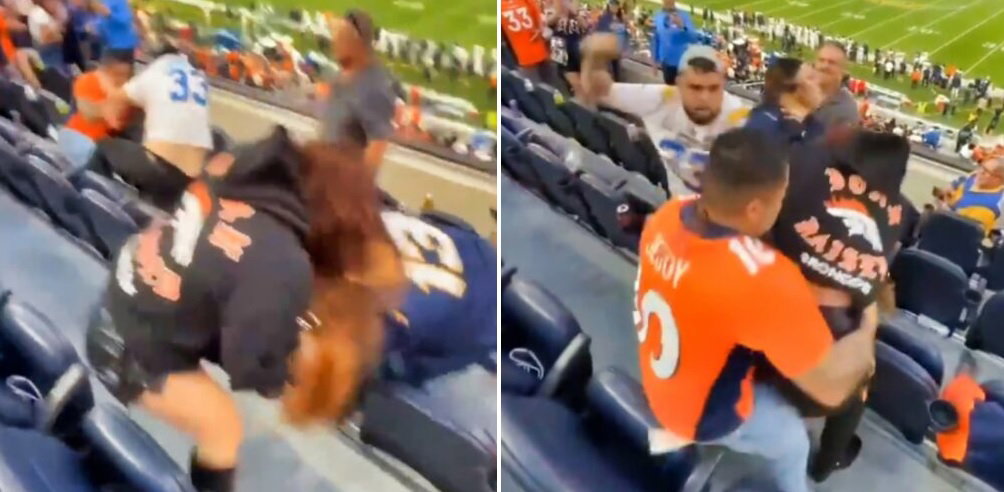 Couples Fight Breaks Out In The Stands During Broncos-Chargers Game - TMSPN