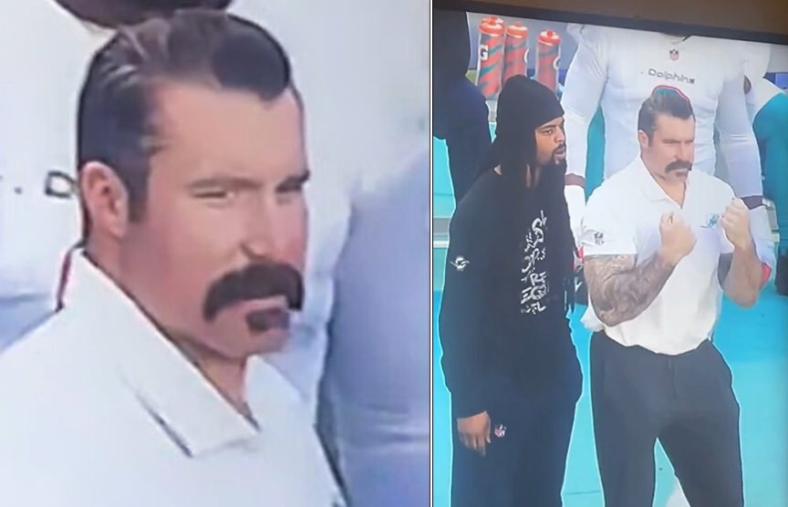 Mystery Mustache Man On Dolphins Sideline Revealed - TMSPN