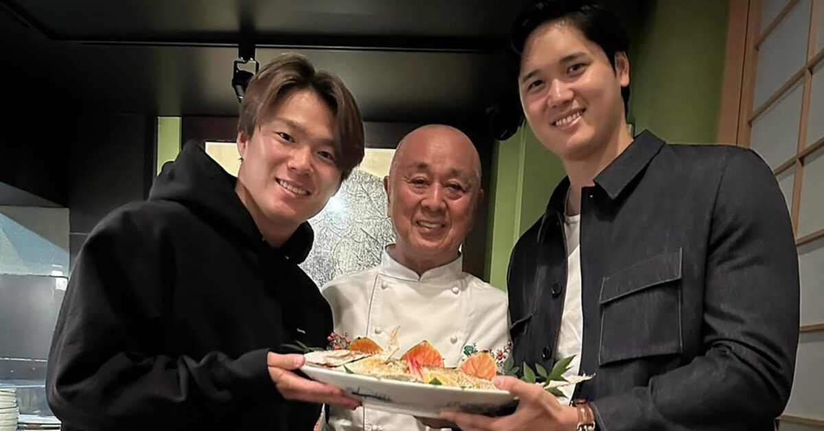 Shohei Ohtani and Yoshinobu Yamamoto Meet Celebrity Chef Nobu Matsuhisa - TMSPN