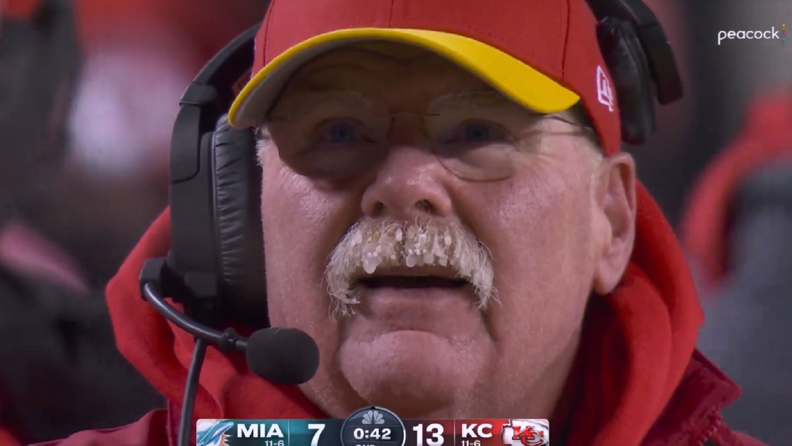 Everyone Seemed to Enjoy Andy Reid's Mustache Freezing Over - TMSPN