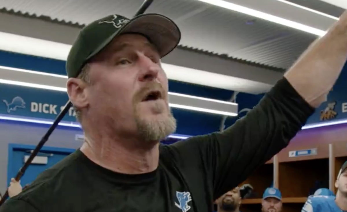 Dan Campbell's Passionate Locker Room Speech Goes Viral Following Lions First Playoff Win in 32 ...