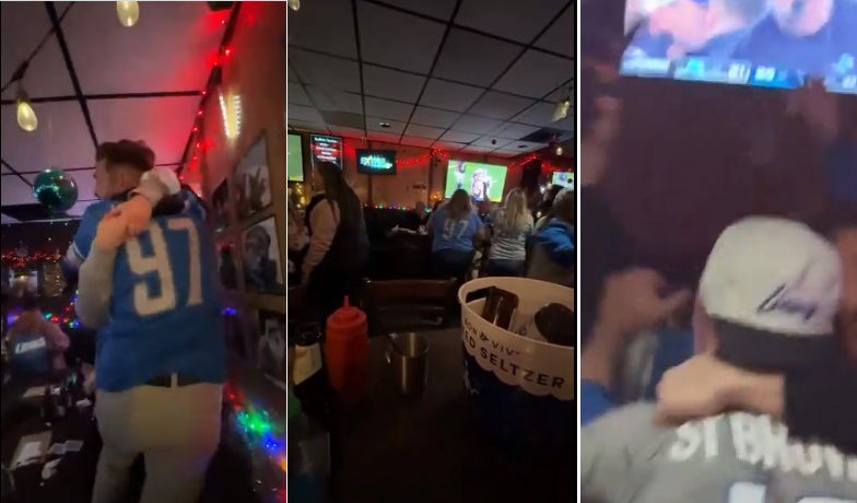 Video Goes Viral of Lions Fans At Local Bar Going Through It During ...