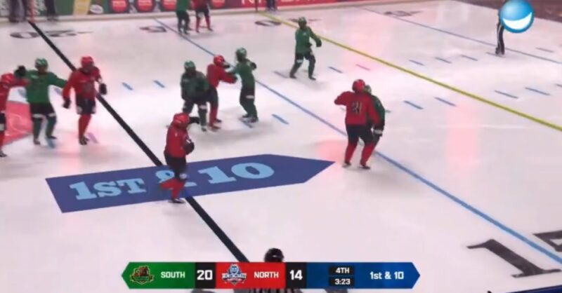 Video Of American Ice Football Goes Viral - TMSPN