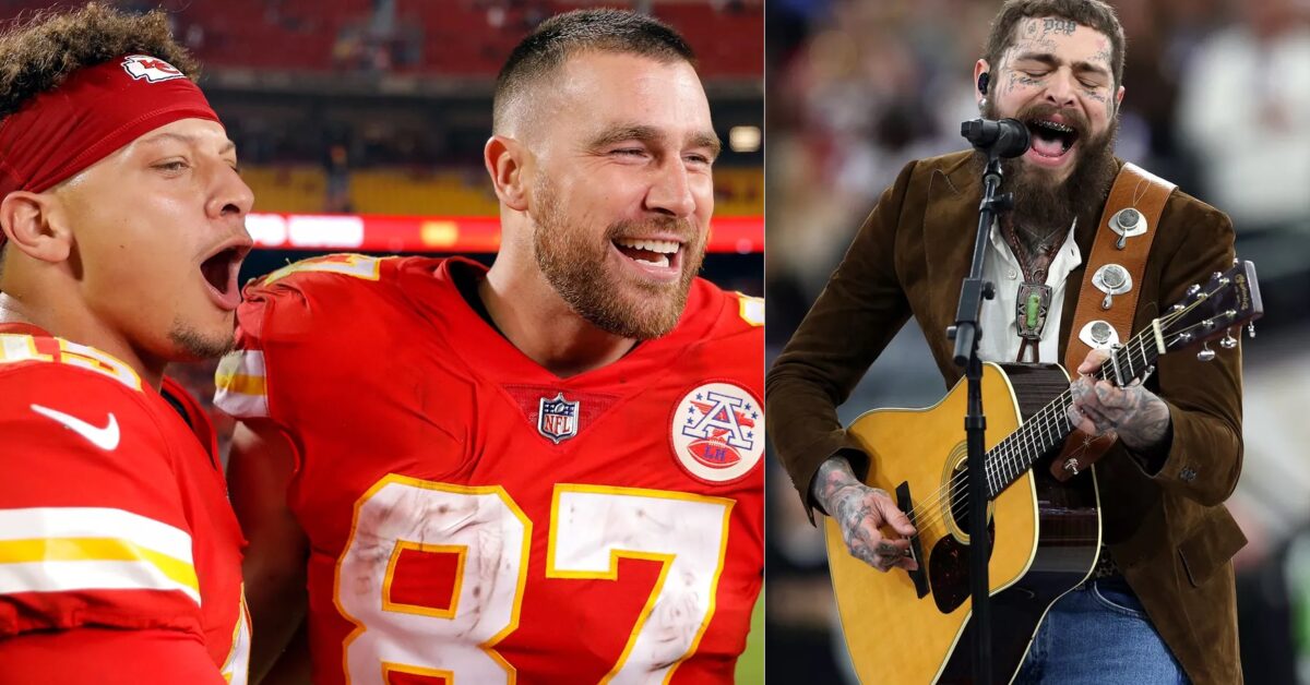 Post Malone Got Tattoos of Travis Kelce and Patrick Mahomes' Signatures ...