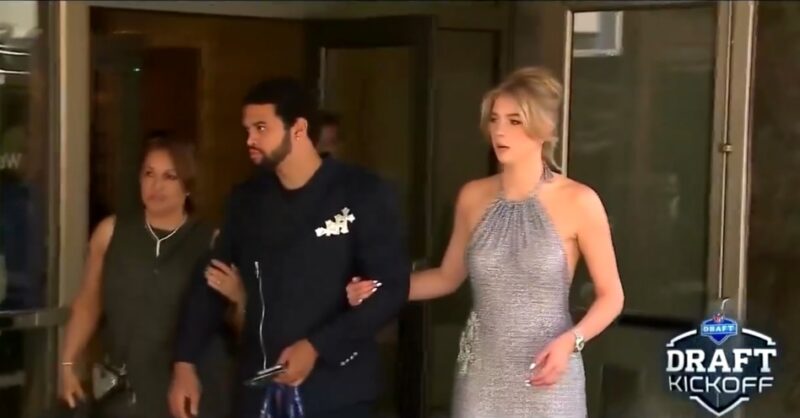 Caleb Williams Leaves Hotel With Blonde Mystery Girlfriend Ahead of NFL ...