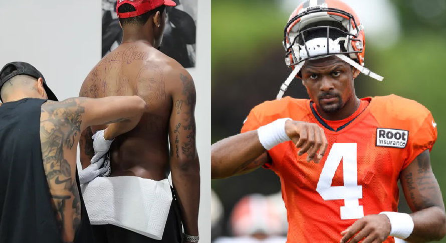 Deshaun Watson Massive Back Tattoo Leads to Plenty of Massage Jokes - TMSPN
