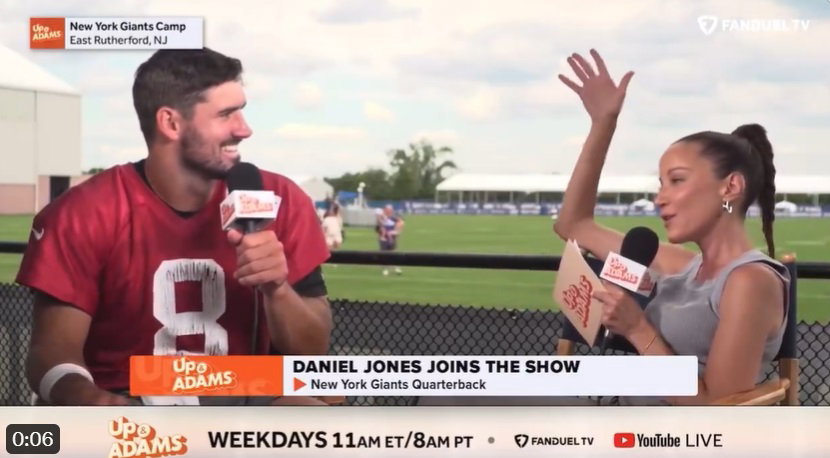Bearded Daniel Jones Leaves Kay Adams Stuttering in Viral Interview - TMSPN