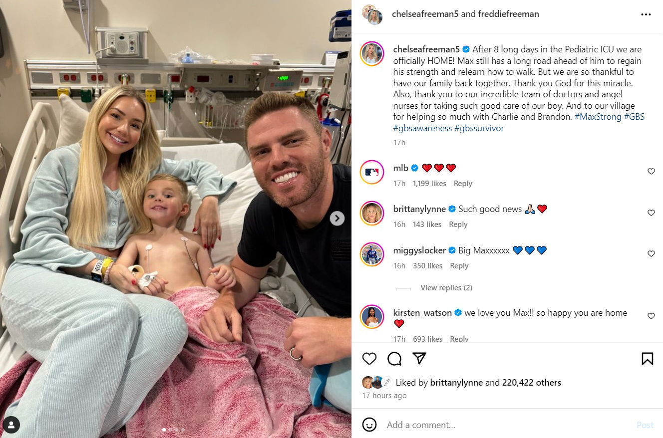 Dodgers' Freddie Freeman Announces Son Maximus Has Returned Home From ...