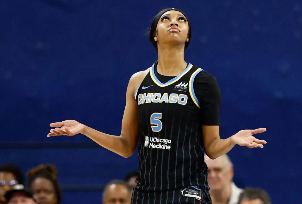 Angel Reese's Wide Open Airball Against Sky-Sparks Game Goes Viral - TMSPN