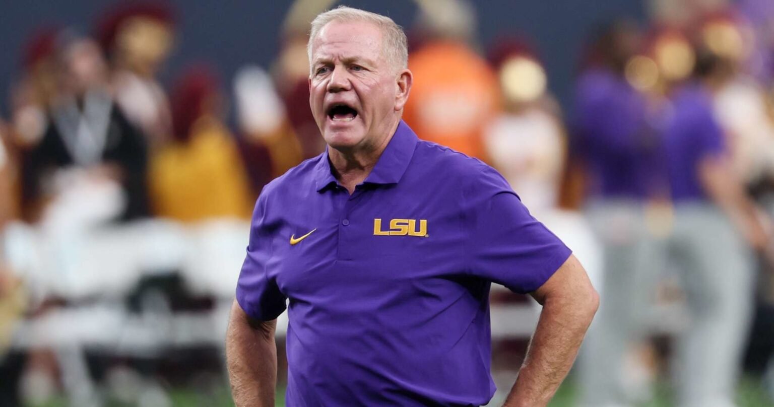 Wild Scene as LSU Coach Brian Kelly Collides with Referee and Takes ...
