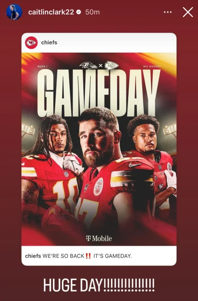Caitlin Clark Shares Two-Word Message for Chiefs Ahead of Season Opener ...