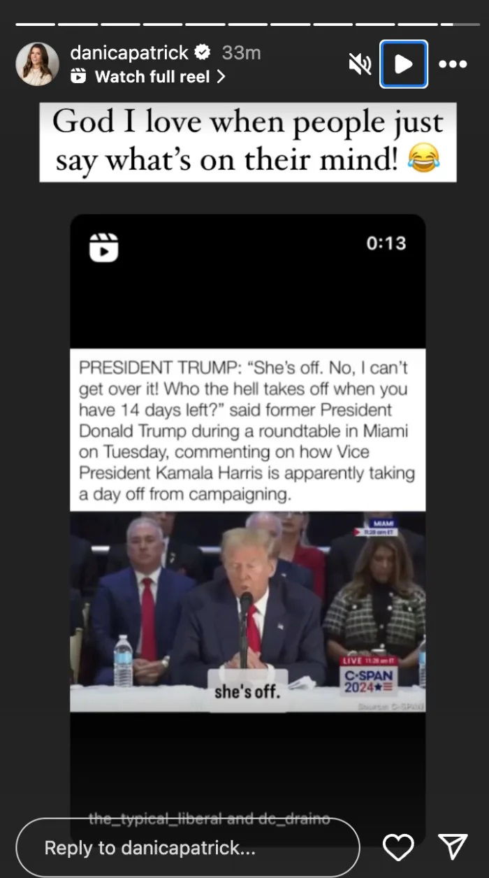 Danica Patrick Weighs In on Donald Trump’s Sharp Remarks About Kamala ...