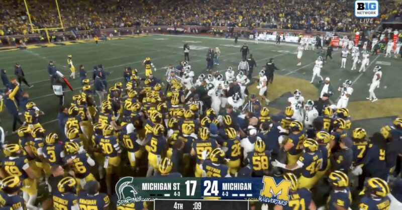 Michigan and Michigan State Players Clash in Post-Game Brawl at Rivalry ...