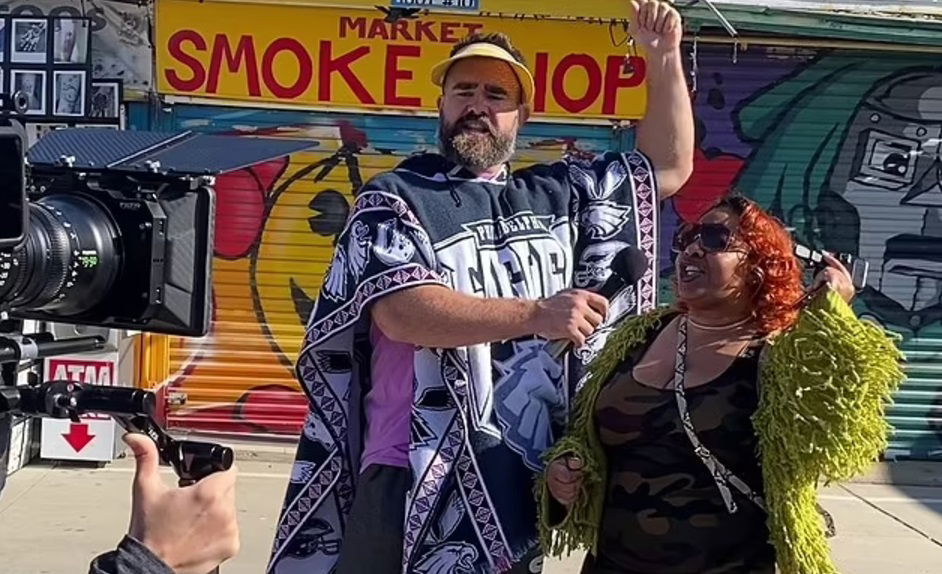 Jason Kelce Shocks Fans on Venice Beach During Filming for New Late ...