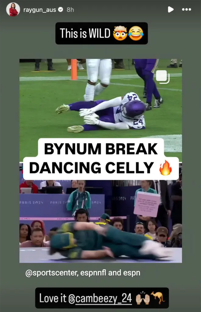 Olympic Breakdancer Raygun Responds to NFL Safety's Breakdancing ...