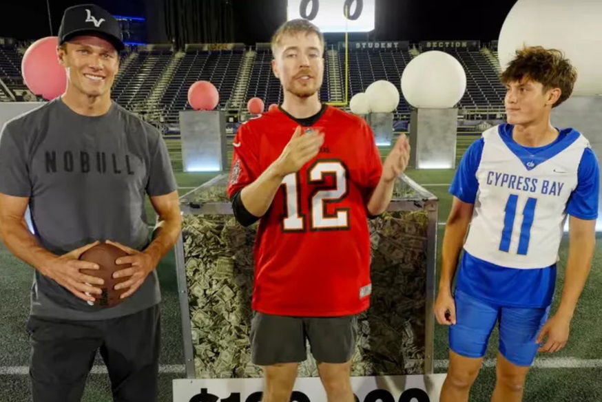 Tom Brady Defeated by High School Quarterback in $100,000 Mr. Beast ...