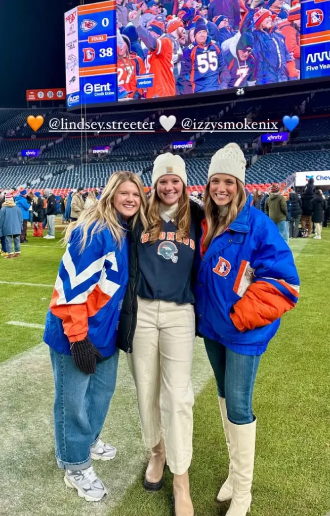 Izzy Nix Rocks Vintage Jacket and Knee-High Boots to Celebrate Broncos Win - TMSPN