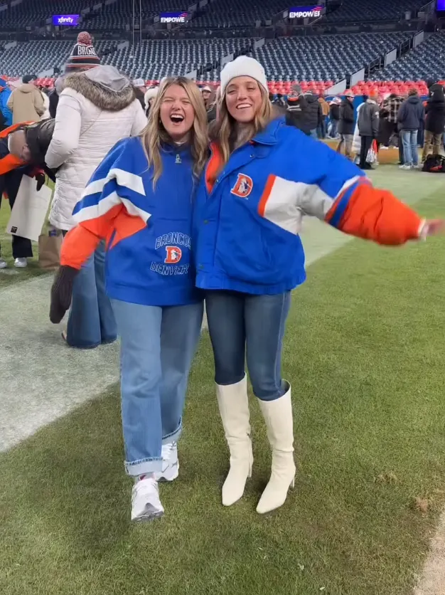 Izzy Nix Rocks Vintage Jacket and Knee-High Boots to Celebrate Broncos Win - TMSPN