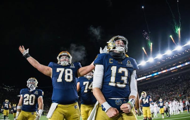 Riley Leonard’s Girlfriend Shares Two-Word Reaction to Notre Dame’s ...