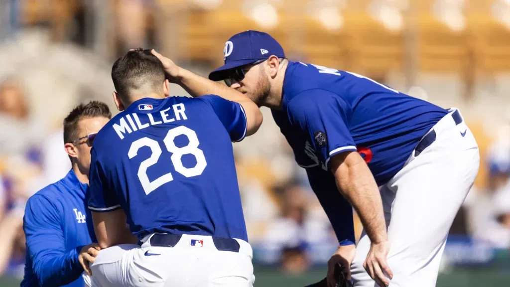 Dodgers Pitcher Bobby Miller Exits Game After Taking 106 MPH Line Drive ...