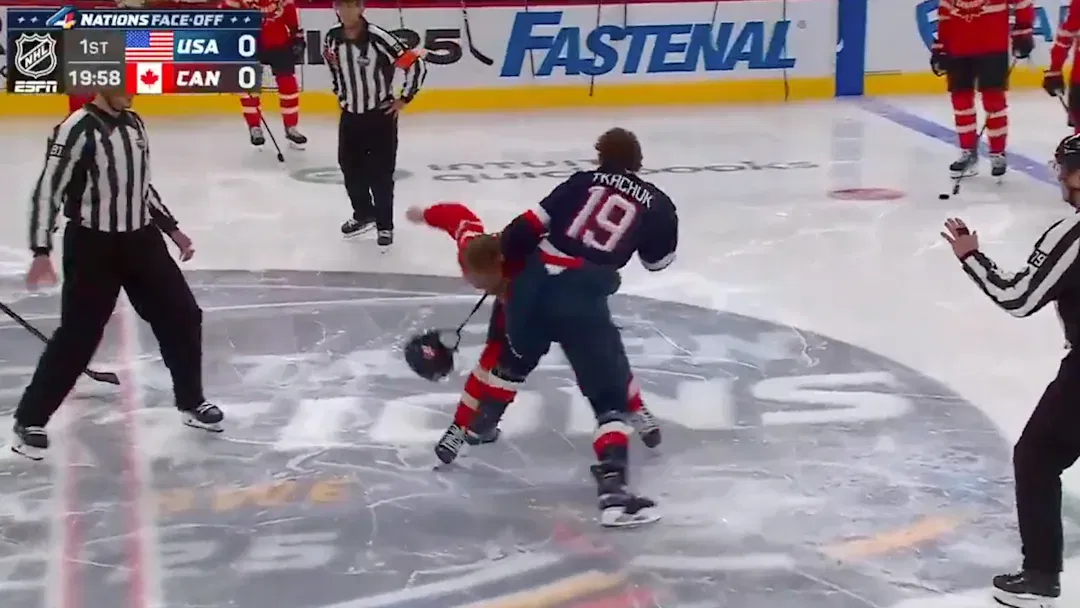 Three Brawls Erupt Between USA and Canada Players Just Seconds Into 4 ...