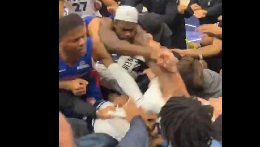 Massive Brawl Between Pistons and Timberwolves Erupts, Spills into ...