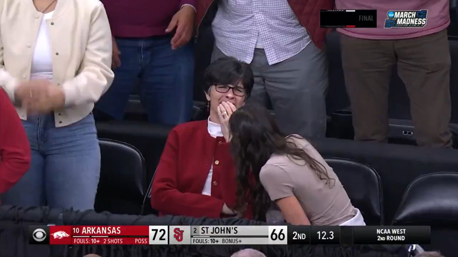 John Calipari’s Wife Overcome with Emotion During Upset Victory - TMSPN