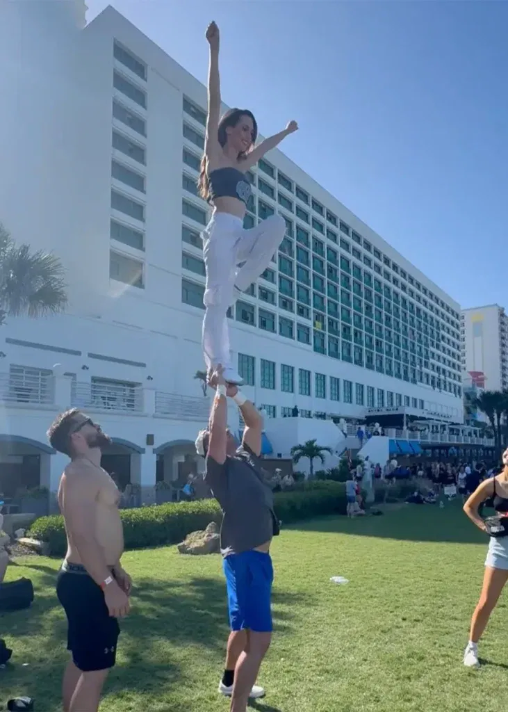 Jordan Hudson Shows Off Cheer Skills in Florida as Bill Belichick Preps ...