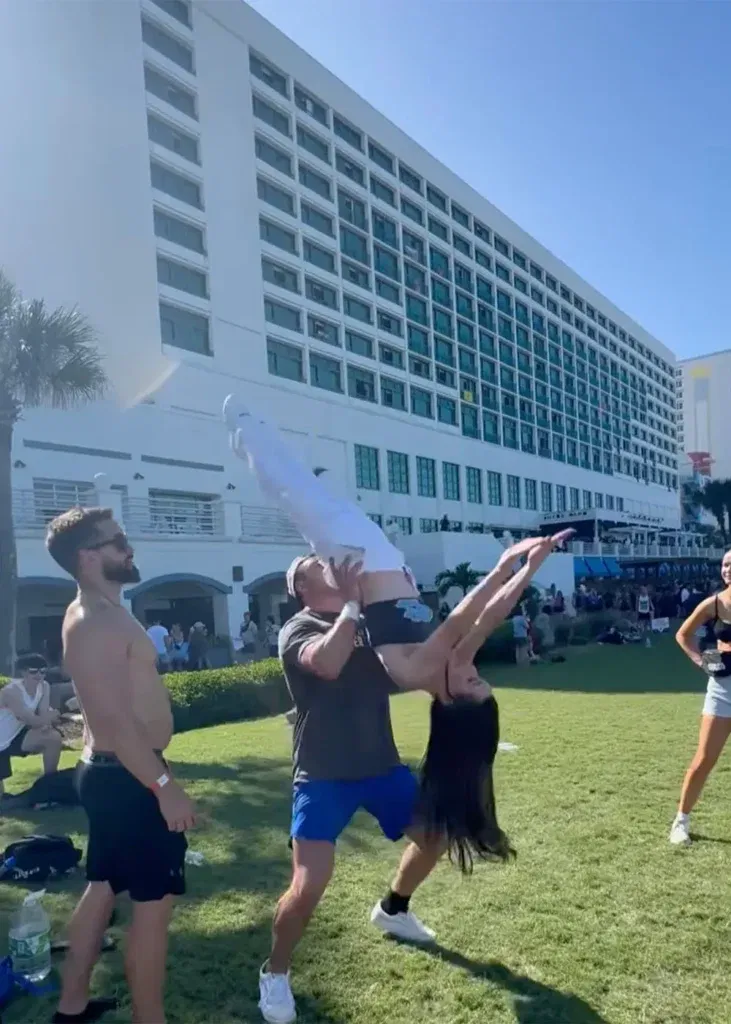 Jordan Hudson Shows Off Cheer Skills in Florida as Bill Belichick Preps ...
