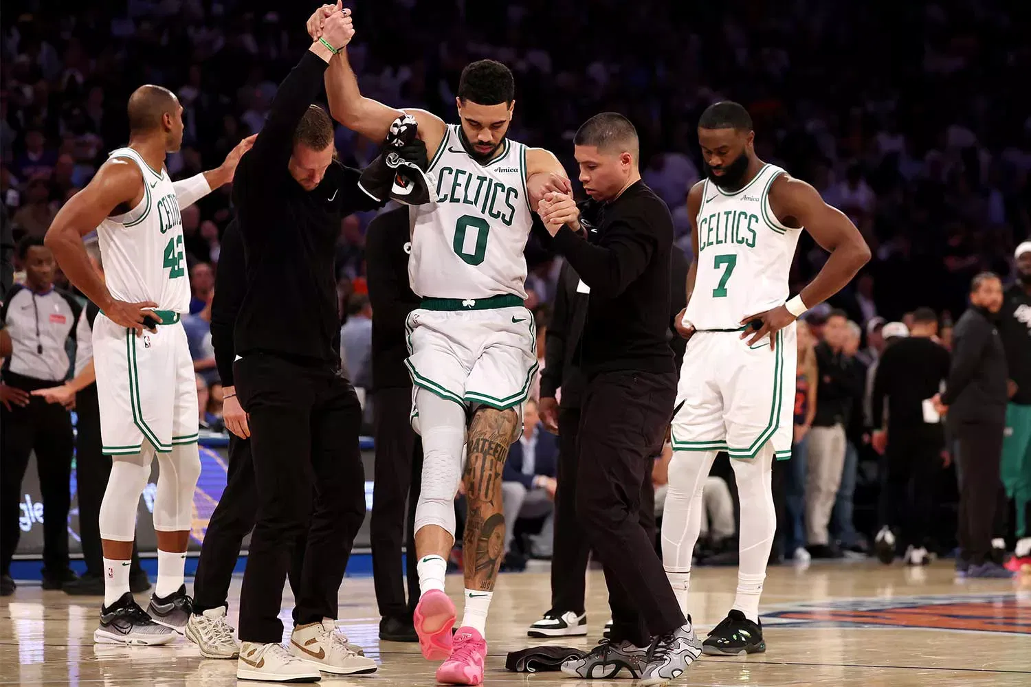 Jayson Tatum Shares Thumbs-Up from Hospital Bed Following Successful ...