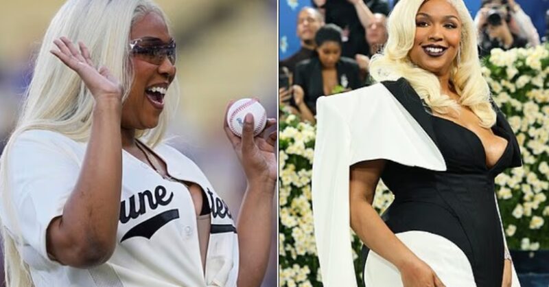 Slimmer Lizzo Stuns Fans with Unusual First Pitch at Dodgers Game - TMSPN