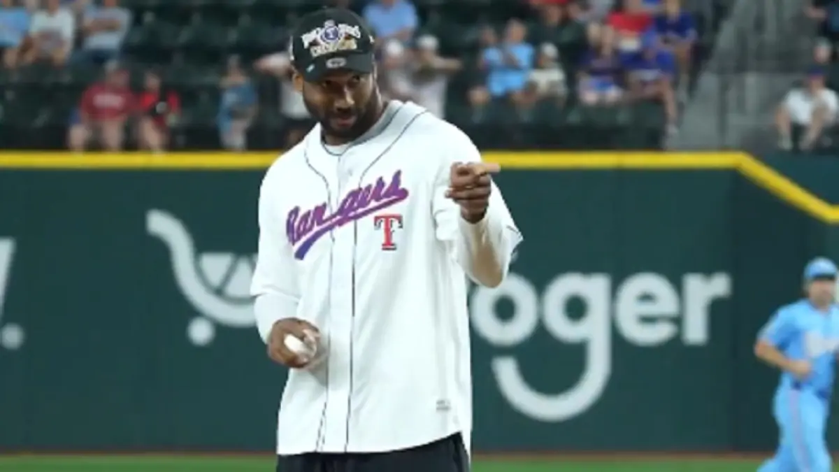 Myles Garrett's First Pitch Turns Heads Thanks to Wildly Oversized ...