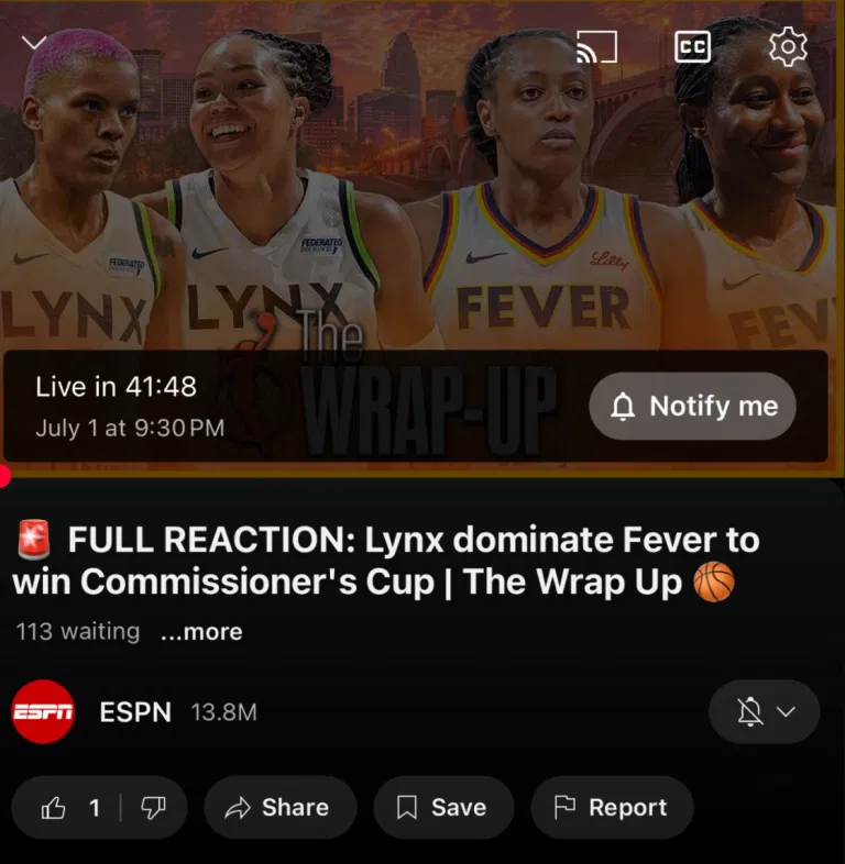 ESPN Slammed for Embarrassing YouTube Mistake Ahead of Fever’s Commissioner’s Cup Victory - TMSPN