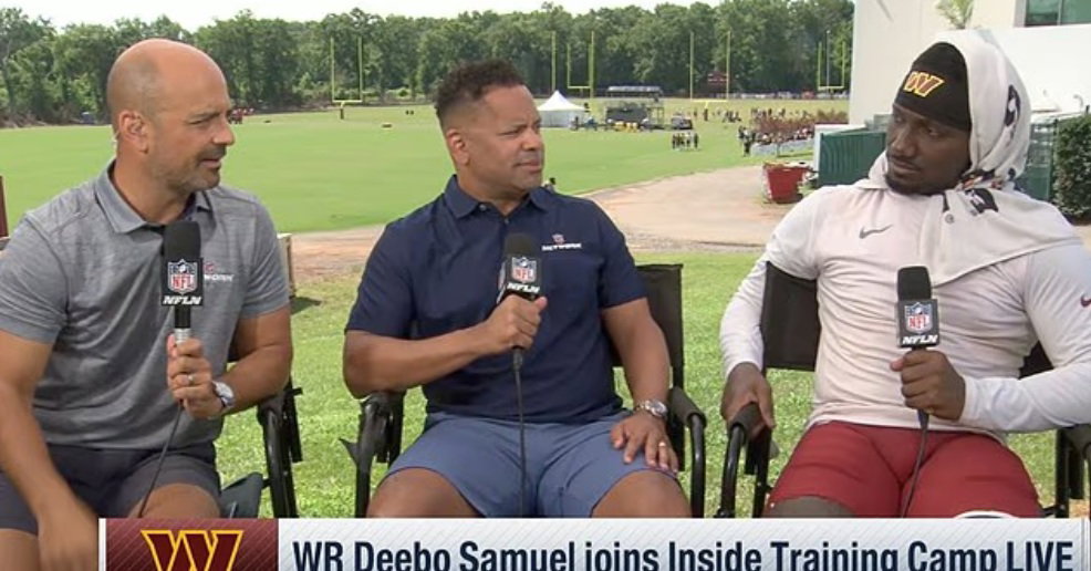 Deebo Samuel Visibly Upset After Interviewer Reveals Private Info in ...