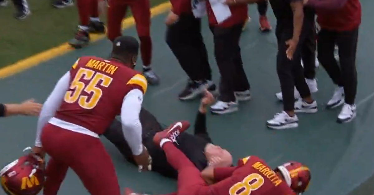 NFL Coach Left Bloodied After Brutal Sideline Collision With Own ...