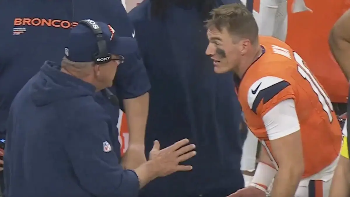 Broncos’ Sean Payton Caught in Heated Sideline Moment With Rookie QB Bo ...