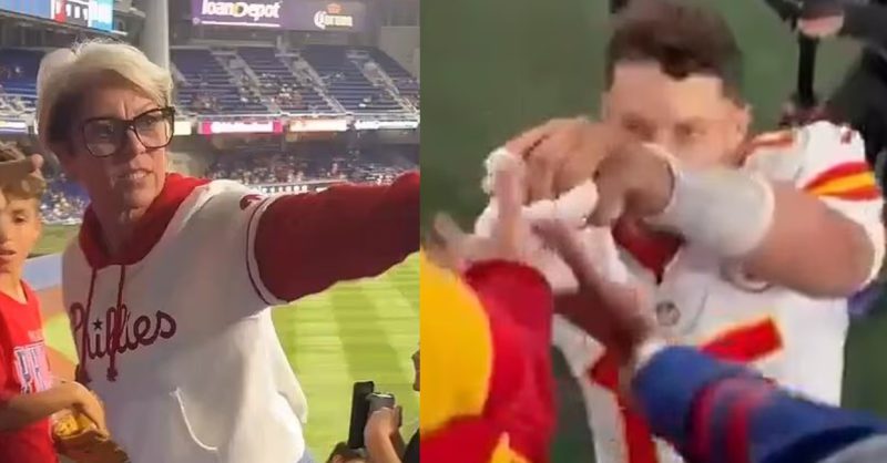 NFL Fan Dubbed the New ‘Phillies Karen’ after Swiping Young Boy’s Gift From Patrick Mahomes on ...