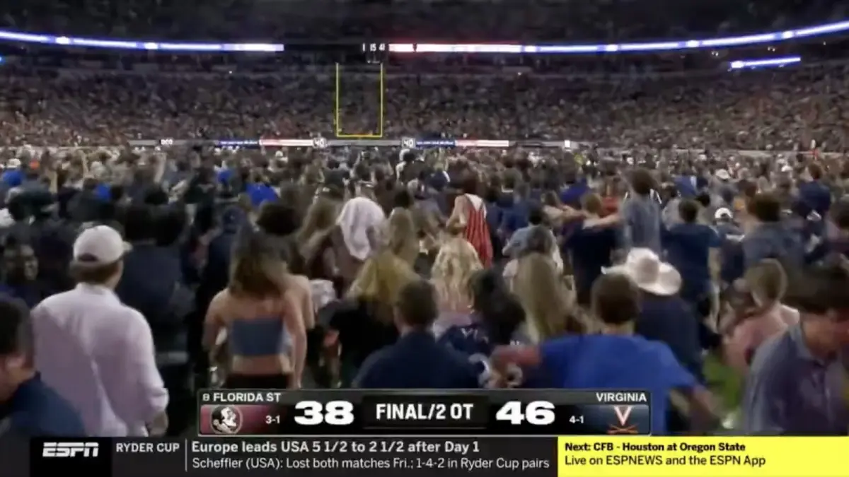 Virginia Faithful Waste no Time Storming Field After Historic FSU Upset ...