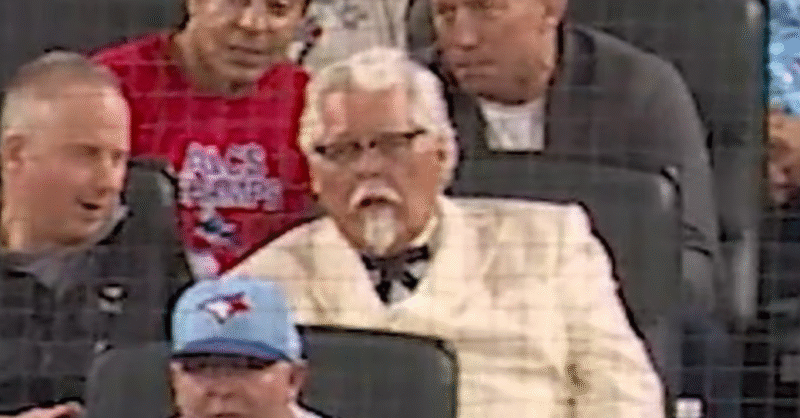 Mystery Behind Colonel Sanders Lookalike Spotted Behind Home Plate at ...