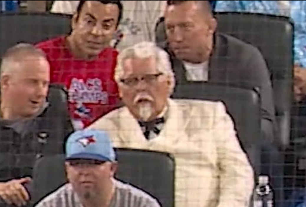 Mystery Behind Colonel Sanders Lookalike Spotted Behind Home Plate at ...