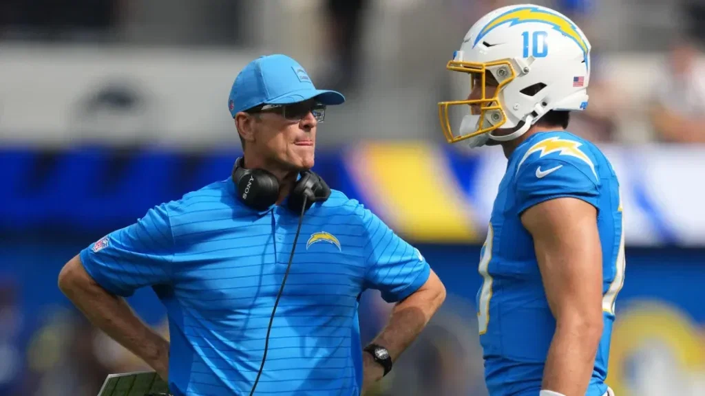 Jim Harbaugh Reacts to Justin Herbert Joining Madison Beer on Tour as ...