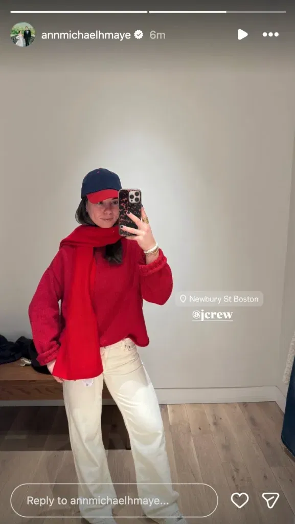 Drake Maye’s Wife Ann Turns Heads In Bold Patriots-Red Winter Look ...