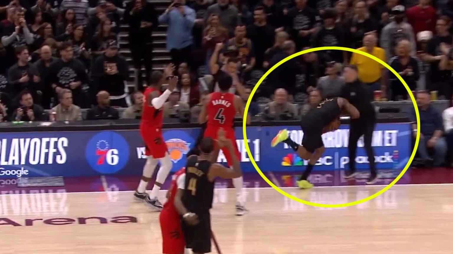 Video: James Harden Nearly Takes Out His Own Head Coach With Wild Flop ...
