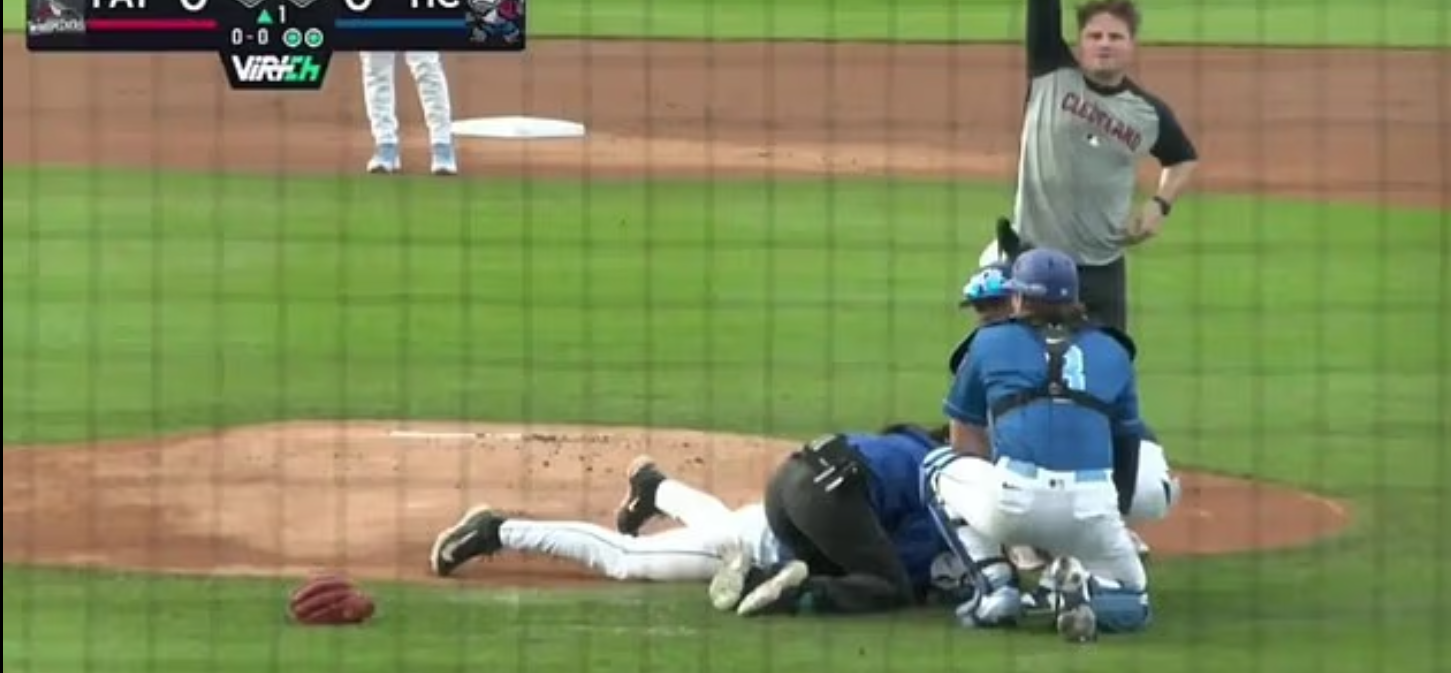 Horrifying Scene as Guardians Prospect Collapses After Taking Line ...