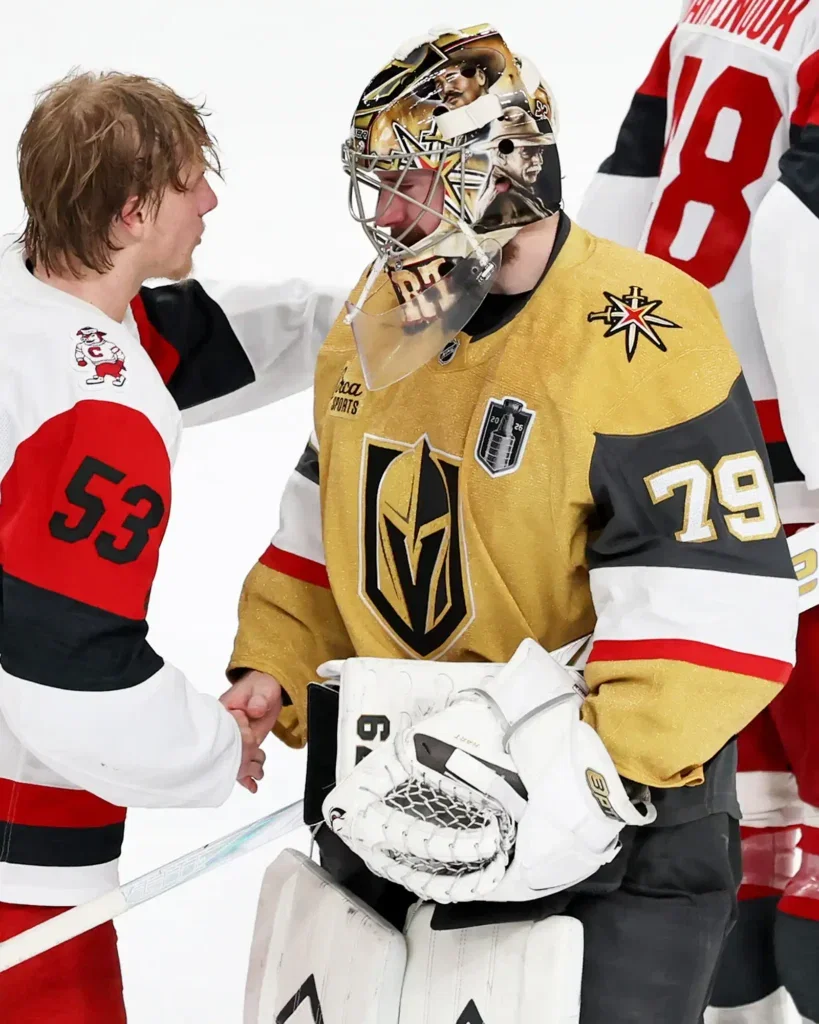 Knights Goalie Carter Hart Can't Hold Back Tears After Stanley Cup ...